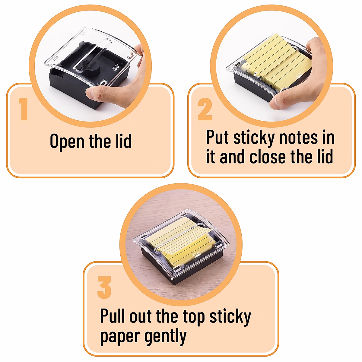Mr. Pen- Pop Up Note Dispenser, 3"x 3", Black, Sticky Note Dispenser, Sticky Note Holder for Desk, Self-Stick Note Pad Holders, Sticky Note Pad Holder, Sticky Notes Holder for Desk