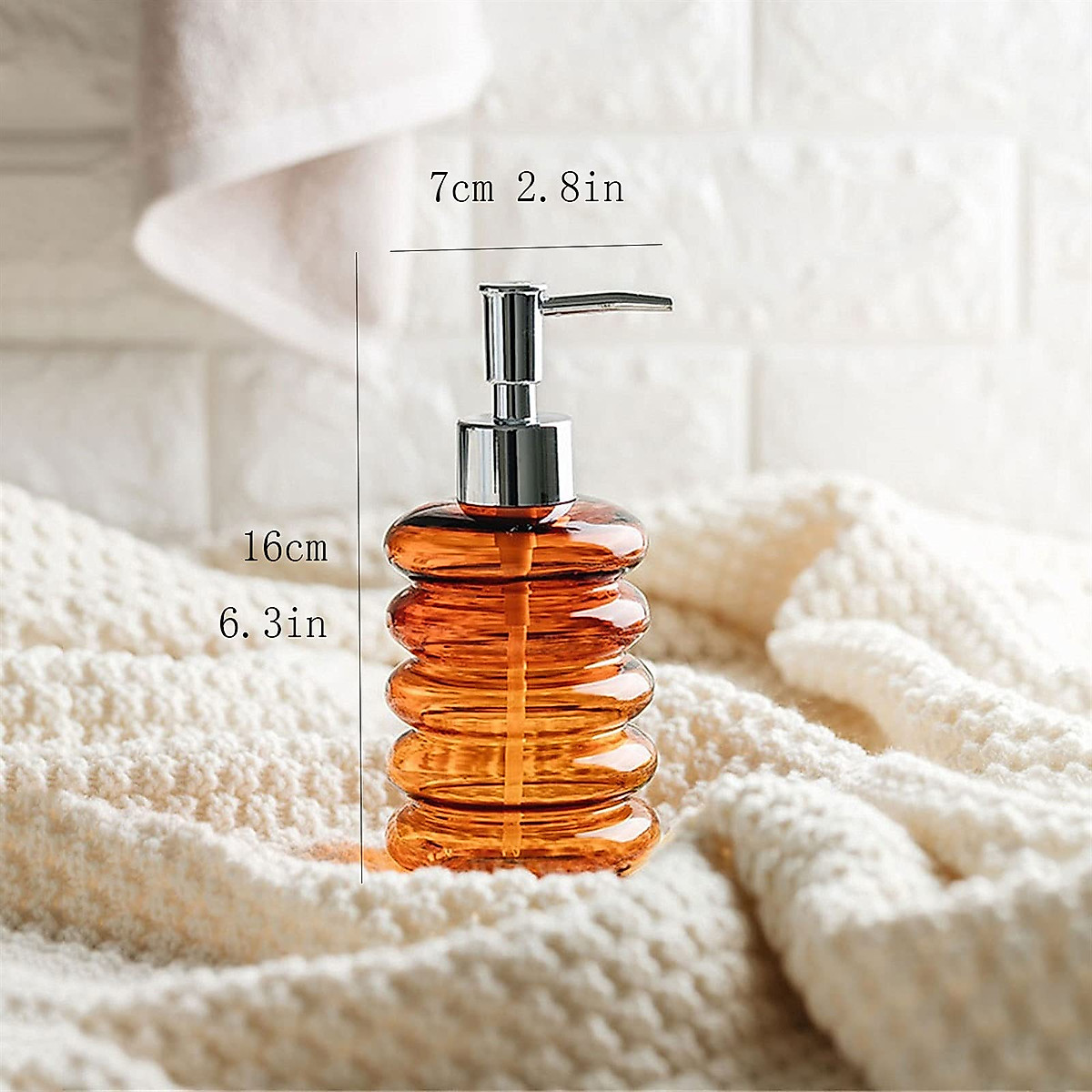 Soap Pump Dispenser 300ml Glass Soap Dispenser Bathroom Shampoo Bottle Home Lotion Liquid Soap Dispenser, Home Hotel Bathroom Toilet Accessories Bottles Dispenser (Color : Brass)