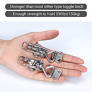 Marinebaby 2PCS Toggle Latch Clamp Stainless Steel Cabinet Hinge Lockable clamp,Boat Anti Rattle Latch