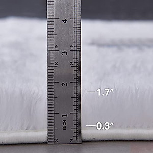 TABAYON Shaggy White Rug, 2x3 Area Rugs for Living Room, Anti-Skid Extra Comfy Fluffy Floor Carpet for Indoor Home Decorative