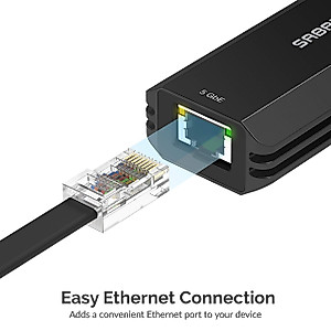 SABRENT USB Type-A or Type-C to 5-Gigabit Ethernet Adapter [10/100/1000/2500/5000 Mbps] (NT-SS5G)