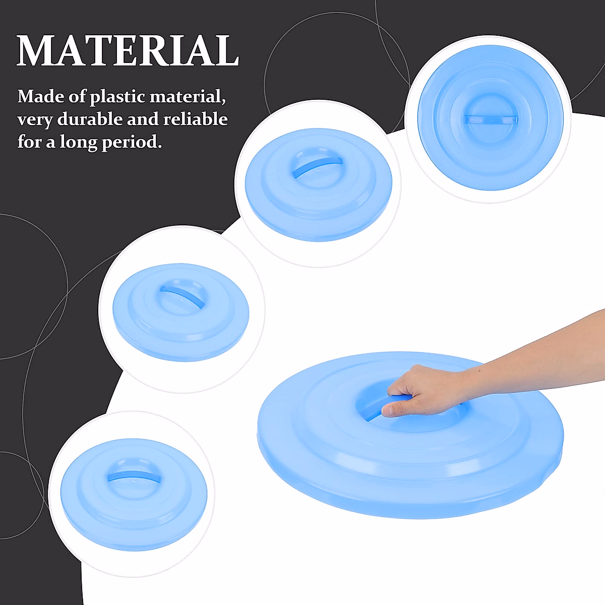 Cabilock 1Pc Trash can Replacement lid Waste Container lid Trash Can Lid Heavy- Duty Garbage Lid Replacement Garbage can lid Heavy Duty Trash can Waste Bin Lid GAI GAI with Cover Plastic