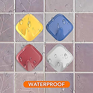 NovaHome Adhesive Wall Hooks for Hanging Decorative Plastic Hooks Heavy Duty (11 lbs/5kg) Towel Hooks Coat Hooks for Wall Key Hook Hanging for Kitchen Shower Door Home Improvement 4 Pack