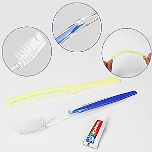 Travel Toothbrushes Kit,60 Pack Individually Wrapped Disposable Toothbrushes with Toothpaste and Hair Combs Travel Toothbrush Set for Homeless,Hotel