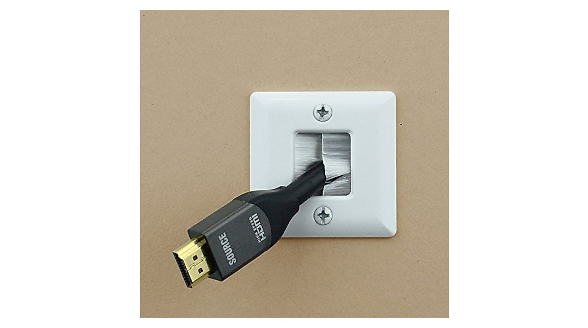 DATA COMM Hole Saw Brush Wall Plate - 2x2 In Wall Cable Management ...