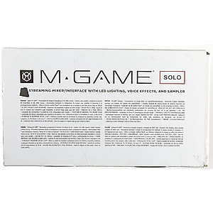 M-Game Solo USB Audio Interface Mixer for Streaming and Gaming with XLR Microphone in, Optical in, Voice FX, Sampler, Lights and Software