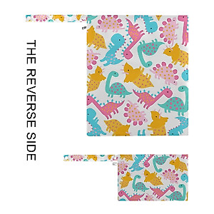 Moudou 2pcs Dinosaur Wet Dry Bag Waterproof Reusable Baby Cloth Diaper Wet Dry Organizer with Two Zippered Pockets for Travel, Beach, Pool, Stroller, Diapers, Dirty Gym Clothes, Wet Swimsuits