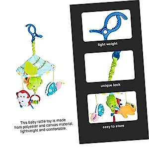 Hohopeti 5pcs Animal Mobile Bed Cartoon Decoration Rattle Infant Rattles Baby Toy for Toys Development Blue Nursery Car Chime Crib Boys Early Newborn Wind Cradle Ster Dangling Hanging