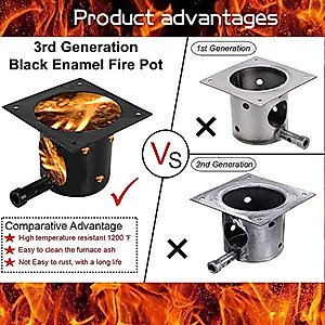 JAQKITU Porcelain-Enameled Fire Burn Pot and Hot Rod Ignitor Kit Replacement Parts for Pit Boss and Traeger Pellet Grill