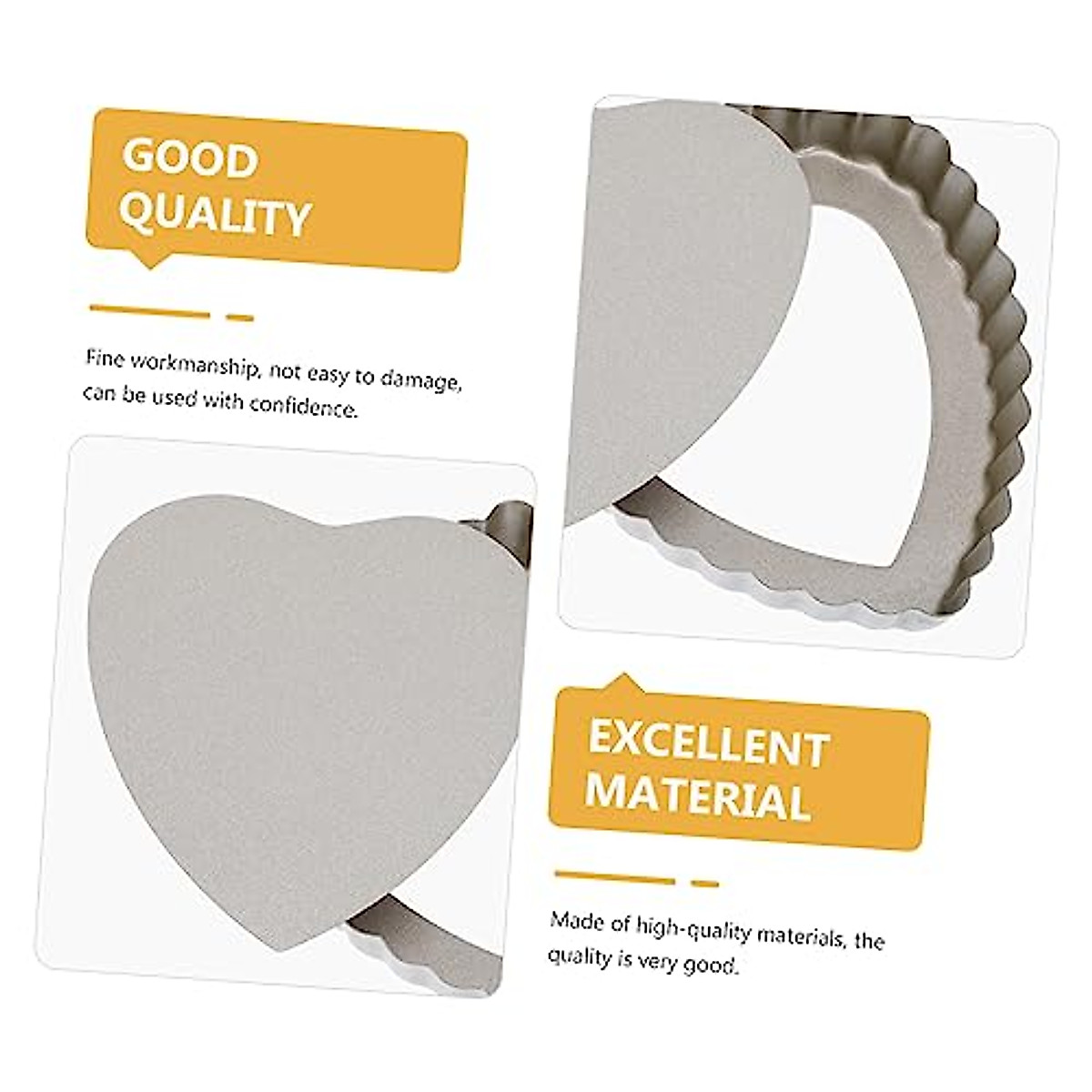 Cabilock Pancake Mold Cake Pan 2pcs Heart Mold Pan Oven Roasting Pan Baking Pan Kitchen Baking Tool Carbon Steel Golden Casserole Cheesecake Heart Shaped Cake Pans