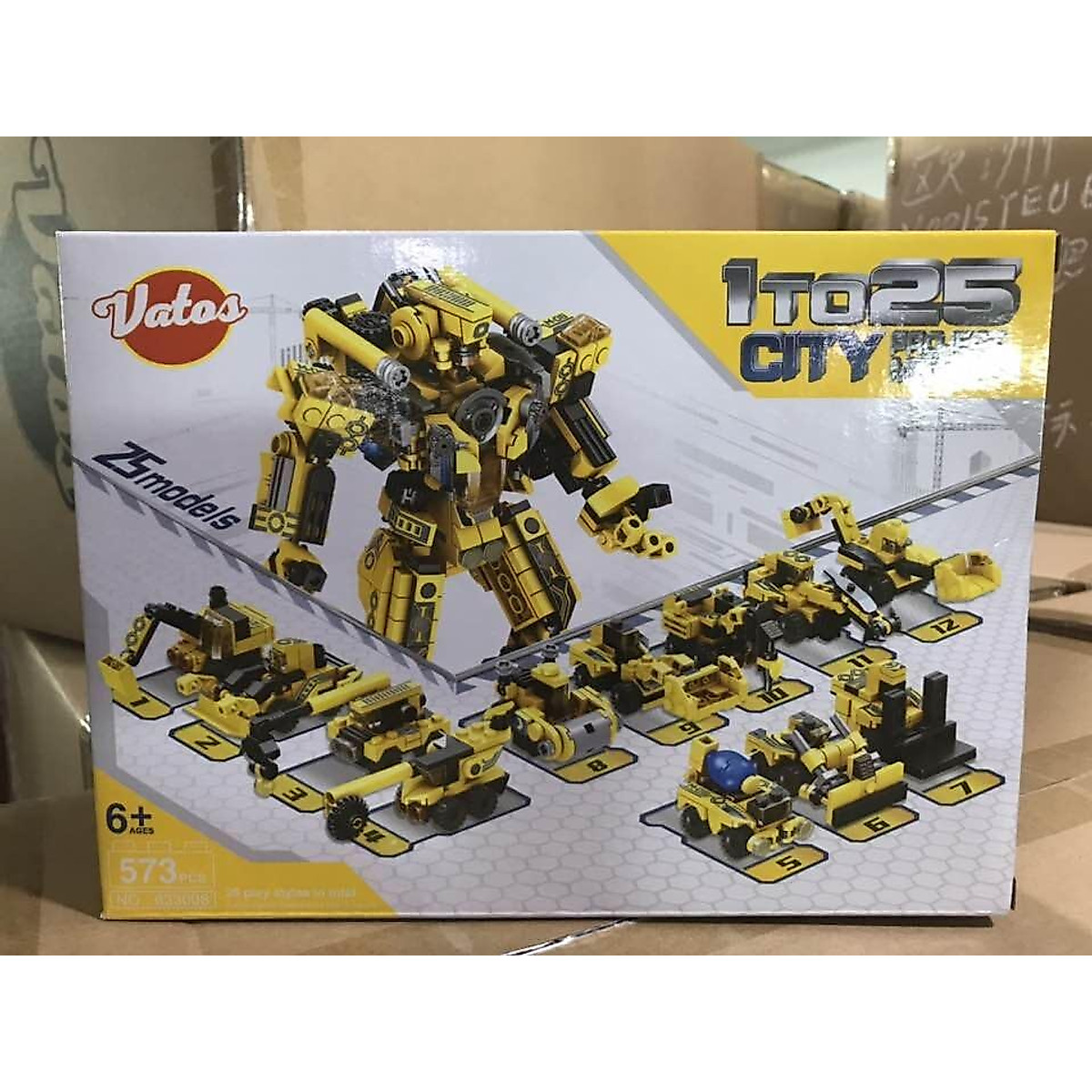 VATOS STEM Building Toys, 573 PCS Robot STEM Toys for 6 Year Old Boys 25-in-1 Engineering Building Bricks Construction Vehicles Kit Building Blocks Best Gifts for Kids Aged 6 7 8 9 10 11 12 Yr Old