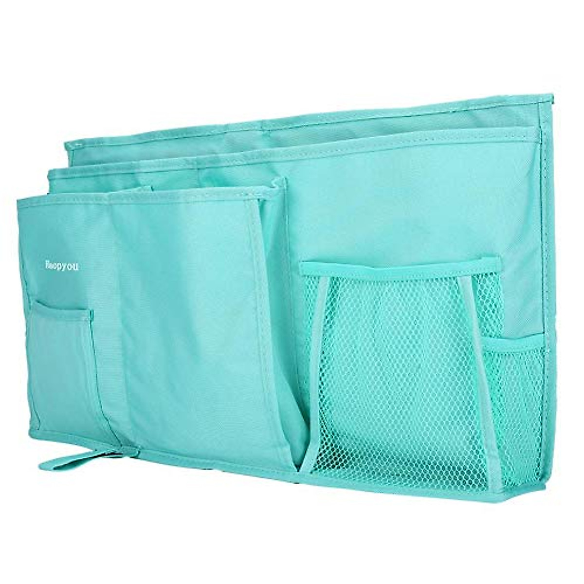 MoYag Bedside Storage Organizer, Haopyou Bedside Caddy Hanging Storage Bag for Bunk and Hospital Beds, Dorm Rooms Bed Rails,Baby Bed,Baby Cart,Car Backrest with 8 Pockets(Green)