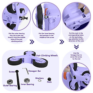 Foldable Utility Cart Collapsible Portable Crate Rolling Carts with Stair Climbing Wheels Tote Basket with Magnetic Lid Telescopic Cover Wear-Resistant 360°Rotate Wheel Noiseless for Shopping Office
