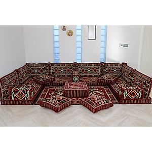 Arabic U Shaped Floor Sofa,Arabic Floor Seating,Arabic Floor Sofa,Arabic Majlis Sofa,Arabic Couches,Floor Seating Sofa MA 43 (High Quality FOAM)