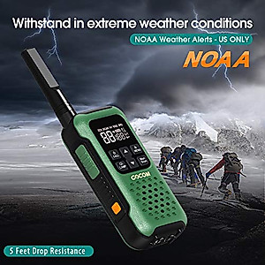 GOCOM G9 Waterproof Walkie Talkie for Adult Long Range, Floating Portable Two Way Radio, NOAA Weather Alert,SOS,Flashlight, Rechargeable 2 Way Raido for Adults (4 Pack)