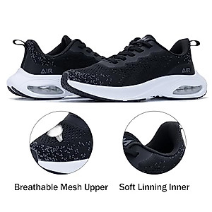 JARLIF Air Running Shoes for Women Athletic Tennis Shoes Breathable Lightweight Sport Shoes Supportive Walking Gym Jogging Sneaker Black 9