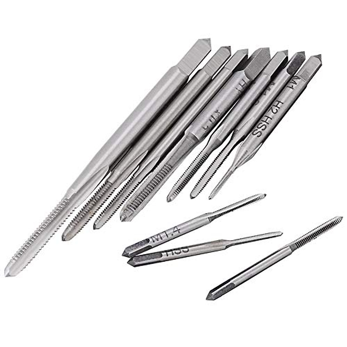Yakamoz 10pcs Micro Taps Bits Mini Machine Screw Drill Tap Set Metric Thread Screws Plug Bit Small Tapping Bits Tool