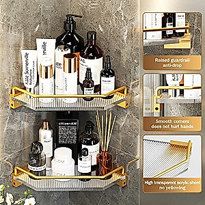 Corner Shower Caddy,Corner Shower Shelf, Shower Basket Wall Mounted,Shower Holder Organizer for Shampoo, Acrylic material, Beautiful and Generous Storage Shelf Shower Rack for Kitchen & Bathroom