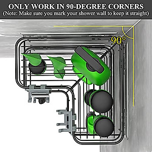 Zaspaver Black Corner Shower Caddy Organizer Shelf Shelves Basket with Hooks, Bathroom Adhesive Shampoo Holder 2 Pack, Drill Free No Rust