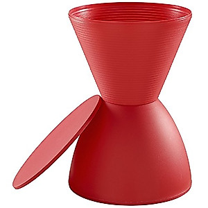 Modway Haste Contemporary Modern Hourglass Accent Stool in Red