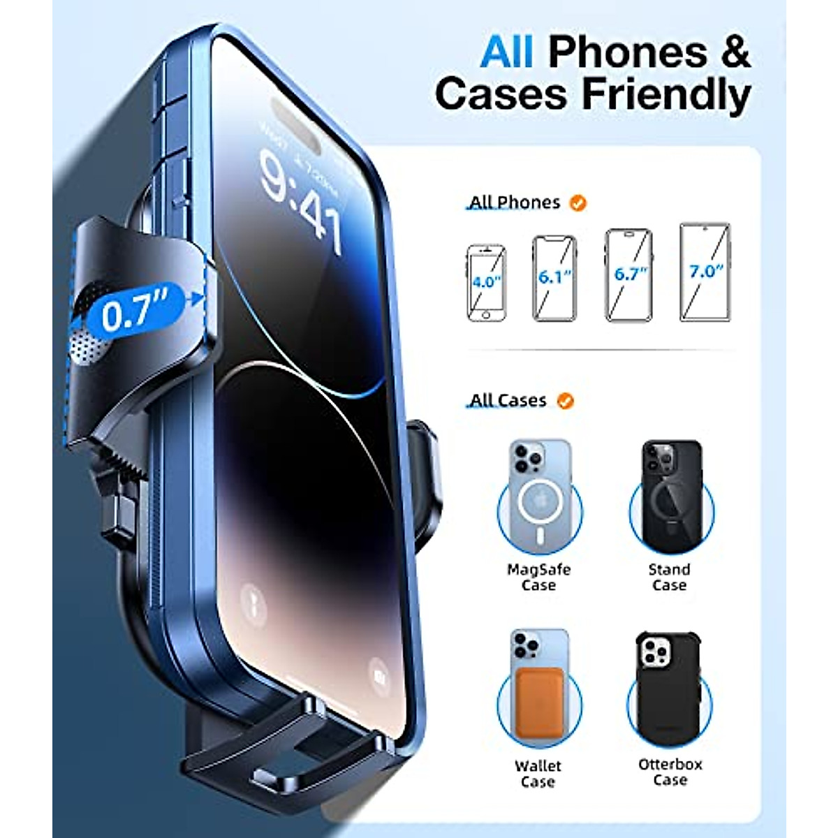 VICSEED Universal Phone Mount for Car [Strong Suction] [Flexible Durable Long Arm] Gooseneck Car Phone Holder Mount Windshield Dashboard 360 Rotation Cell Phone Holder Car for All Mobiles & Cases