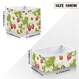 Joisal Strawberry Pattern Design Storage Bins Large Collapsible Full Printed Fabric Storage Bin, Containers for Organizing