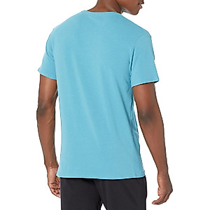 Hanes Men's Crew Undershirts, Moisture-Wicking Stretch Cotton Tee, 3-Pack, Chambray Jade, Black, Concrete Heather