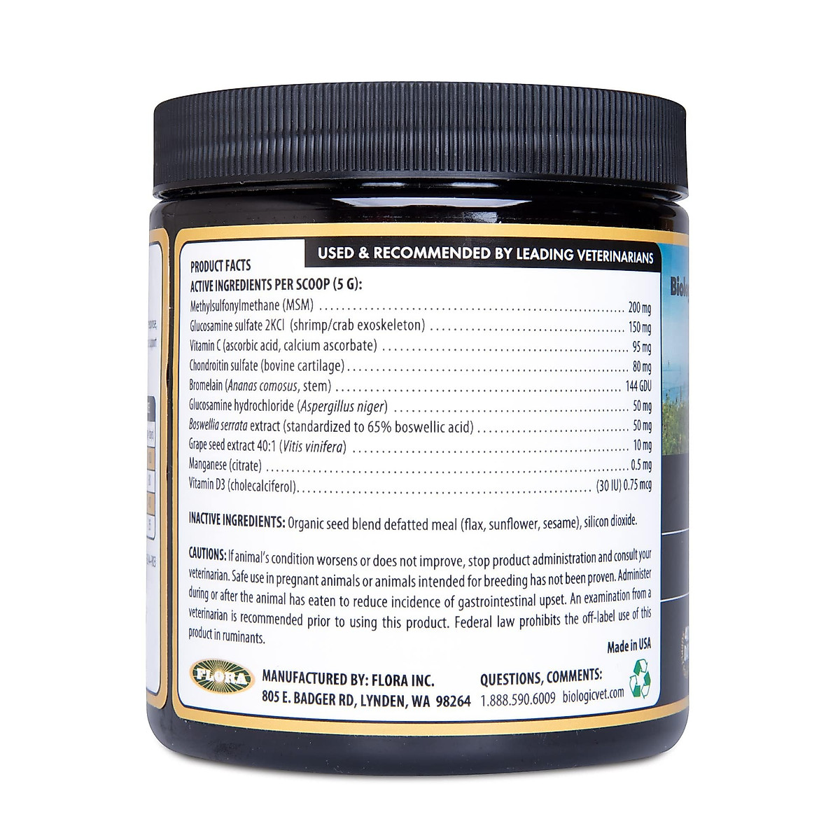 BiologicVET - BioJOINT Advanced Joint Mobility Support, Advanced Hip, Joint, Cartilage & Connective Tissue Support, 40-Day Supply for 20-lb. Animal, 7-oz. Powder