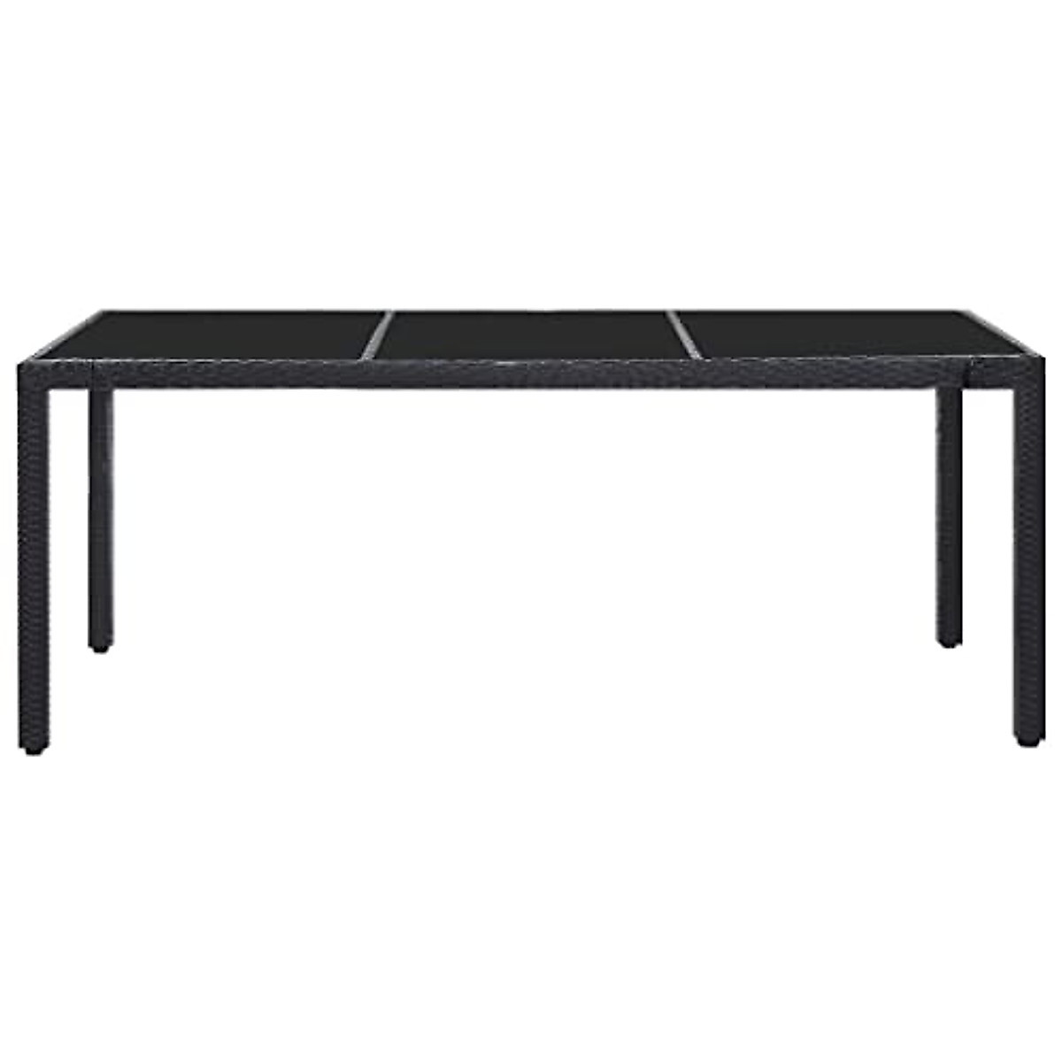 vidaXL Patio Dining Set 9 Piece Outdoor Garden Terrace Yard Furniture Modern Dining Set Table and Chair Seating Seat Poly Rattan Black