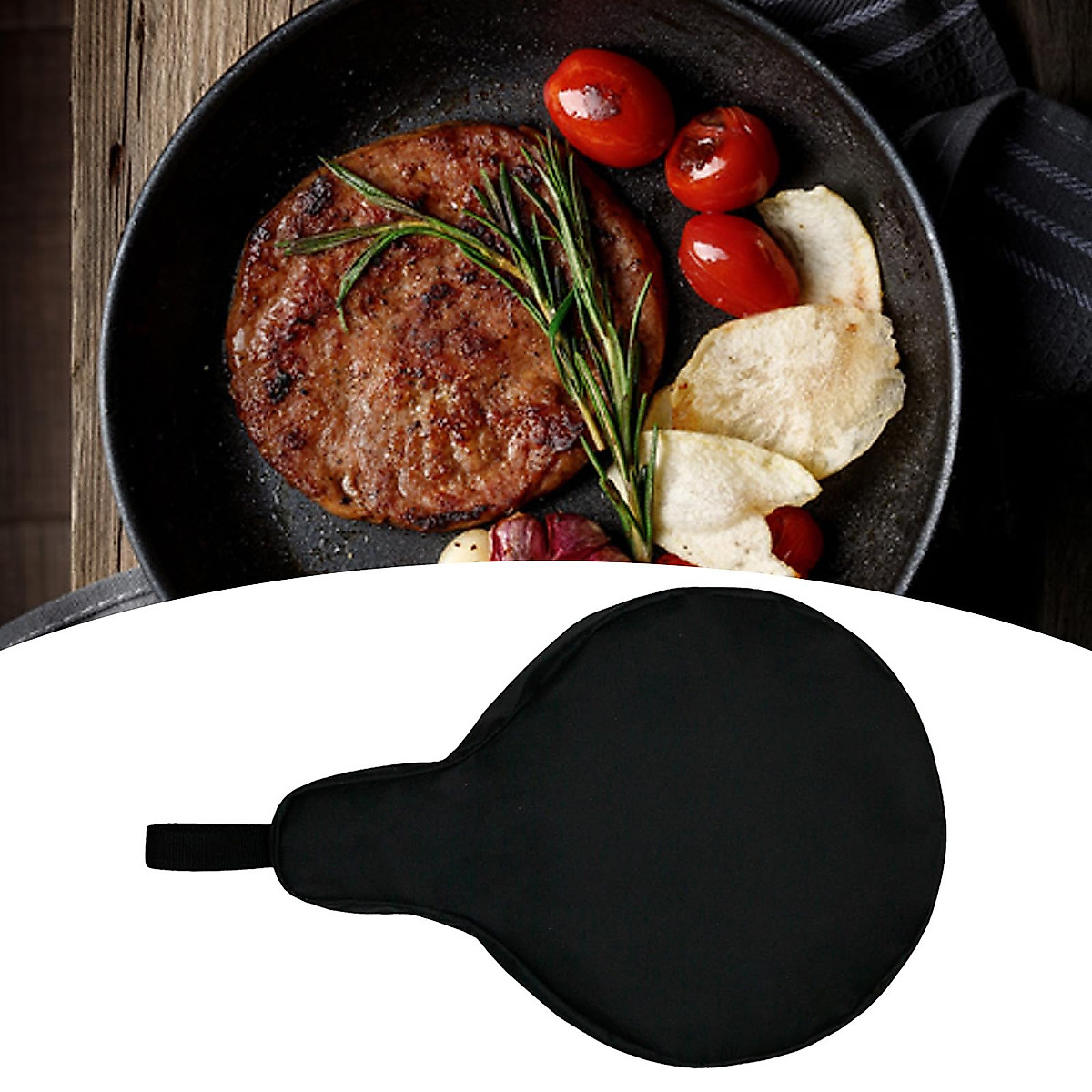 EATAKWARD Cast Iron Camping Skillet Bag for 8'' 10'' 12'' Skillets, Skillet Pan Storage Bag Water Resistant Frying Pan Bag with Hanging Loop, Lightweight Skillet Bag for Camping Outdoors,1pcs