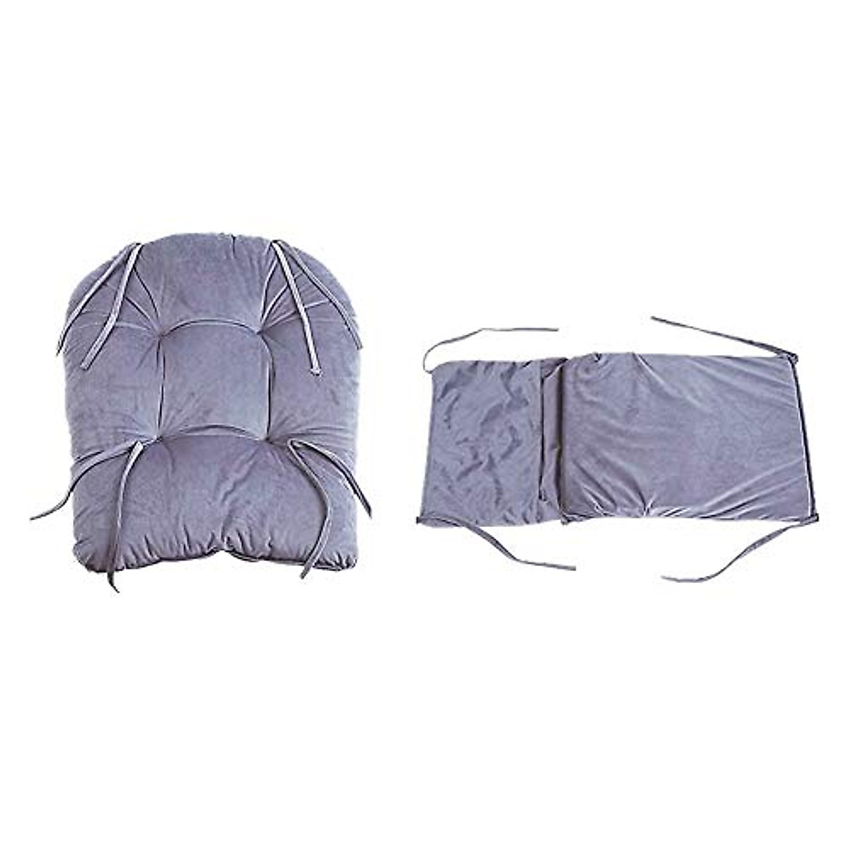 Zerone Soft Velvet Cotton Chair Cushions and Stool Pad Set,Glider Rocker Replacement Cushions,Glider Rocker Replacement Cushions with Storage Pockets