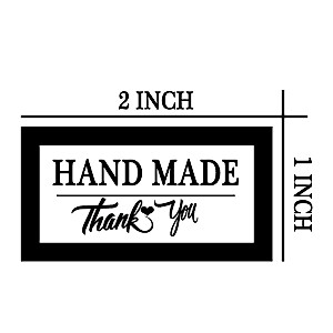 YOUOK Hand Made Stickers Labels,Adhesive Handmade with Love Thank You Labels for Candy Cookie,Bakery, Cake,Sweet,Treat,Biscuit,Chocolate and Gift,Arts & Crafts DIY Gift Decorations,Small Business