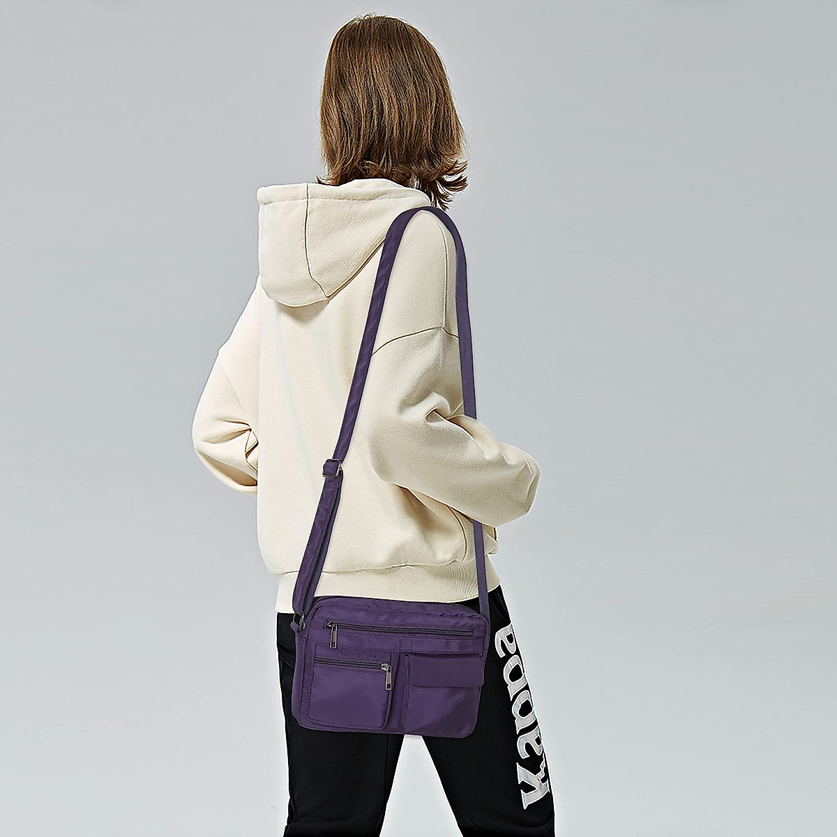 TENXITER Casual Crossbody Bags for Women Multi-Pocket Shoulder Handbags Waterproof Messenger Bag Nylon Purses Travel Pocketbook