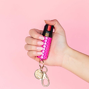 BLINGSTING Pepper Spray Keychain for Women Pink