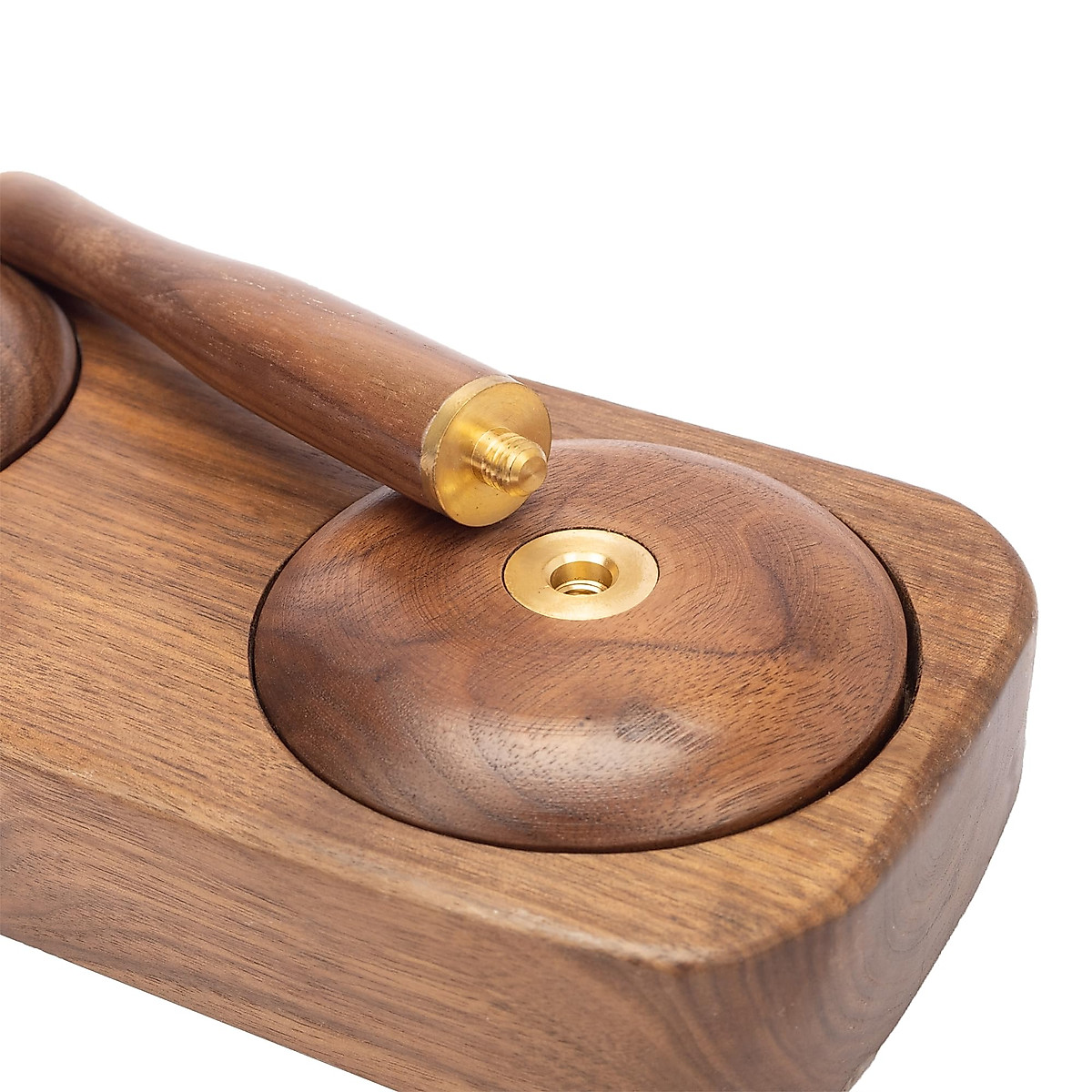 Double Black Walnut Wood Yarn Holder Advanced Metal Twirling Mechanism Lazy Susan Big Stand Ball Spindle Sewing Crocheting Tool Wool Cord Organizer Ribbon Storage Knitting Crochet Accessory