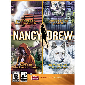 Nancy Drew 4 Pack-Secret of Shadow Ranch, Curse of Blackmoor Manor, White Wolf of Icicle Creek, Legend of the Crystal Skull - Windows (select)