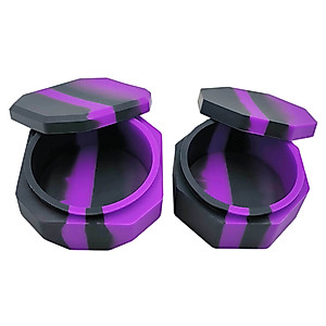 KUVIS 223ML Large Silicone Container Non-stick Concentrate Food Storage Jars Multi-use Reusable Box (Purple Black)