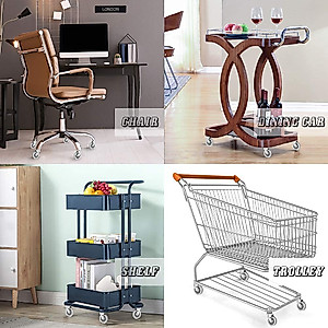 LPHY Office Chair Wheels (Set of 5) - 3'' Smooth Rolling Heavy Duty Casters - Safe for All Floors Including Hardwood - Universal Stem 7/16 Inch