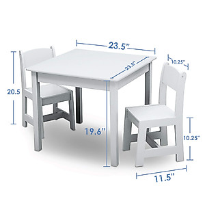 Delta Children MySize Kids Wood Table and Chair Set (2 Chairs Included) - Ideal for Arts & Crafts, Snack Time, Homeschooling, Homework & More - Greenguard Gold Certified, Mint