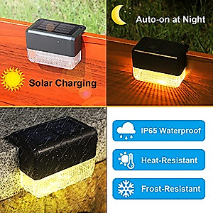 CHINLY Solar Deck Lights 8-Pack Halloween Lights Outdoor Waterproof led, Warm White & Color Changing, Fence Post Solar Lights for Stairs, Fence, Deck, Garden, Patio Yard, Porch and Step