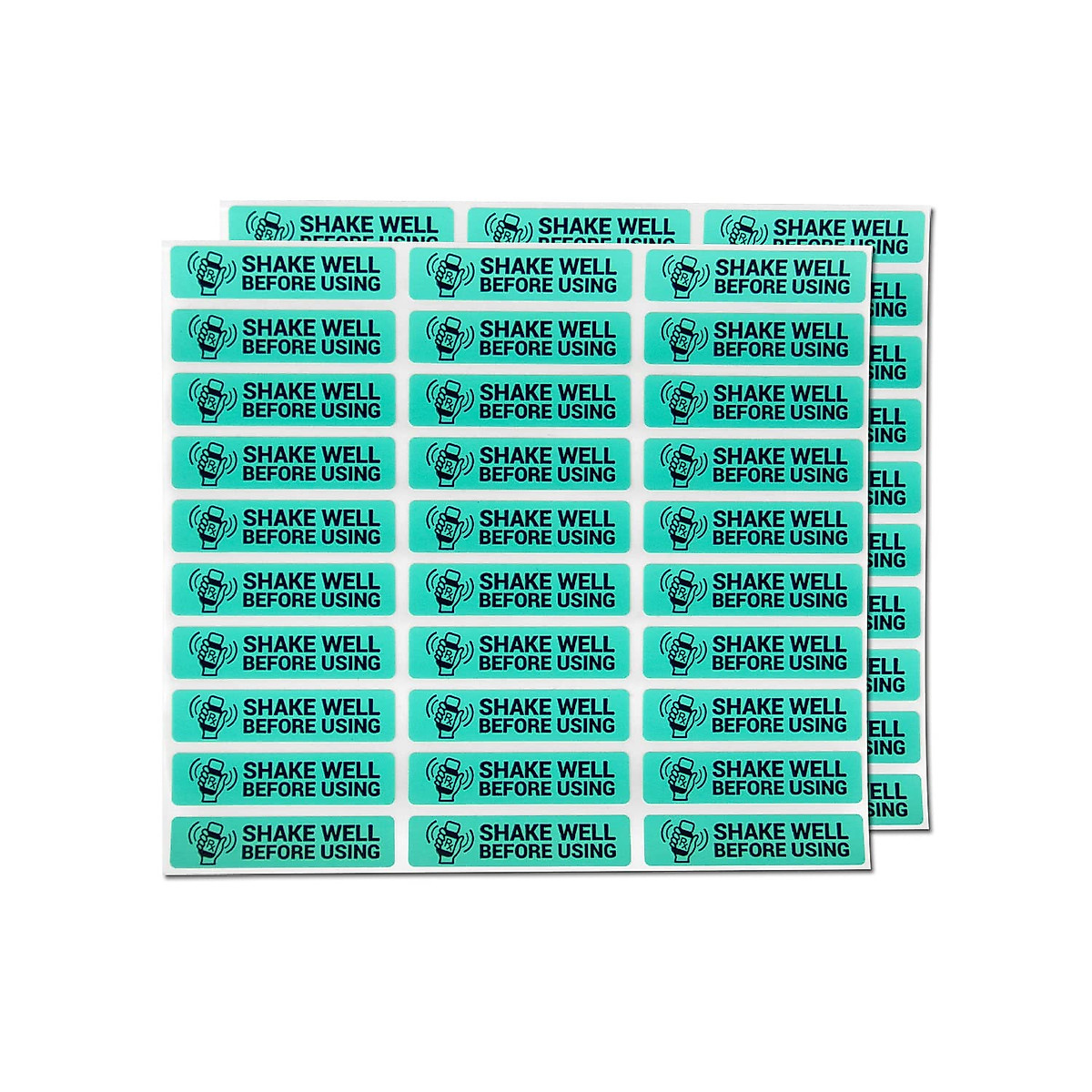 600 Shake Well Before Using Stickers, 0.4 x 1.7 Inch - Shake Well Before Label for Veterinary/Healthcare/Pharmacy/Medical Instruction Labels, Lt Blue - 2 Packs of 300 Medical Rx Labels