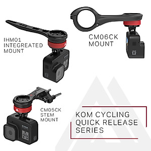 KOM Cycling CM06 Quick Release GoPro Computer Mount for Wahoo and Garmin Bike Computers (Bike Mount Compatible with Edge 1030, Elemnt Roam and others) 1030 Bike Mount compatible with GoPro Accessories