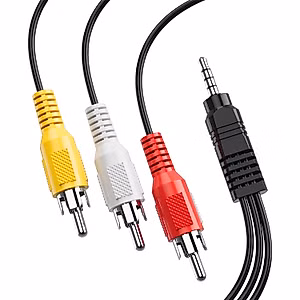 SNLLMZI Av Cable,Camcorder Av Cable, 3.5mm to RCA Camcorder Handycam AV Audio Video Output Cable for TV,Camcorder,Smartphones,MP3, Tablets,Speakers,Home Theater - 5ft