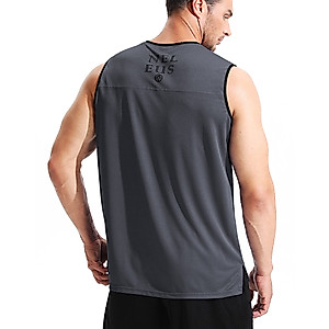 NELEUS Men's 3 Pack Running Tank Tops V Neck Sleeveless Athletic Shirts,5122,Black/Grey/White,S