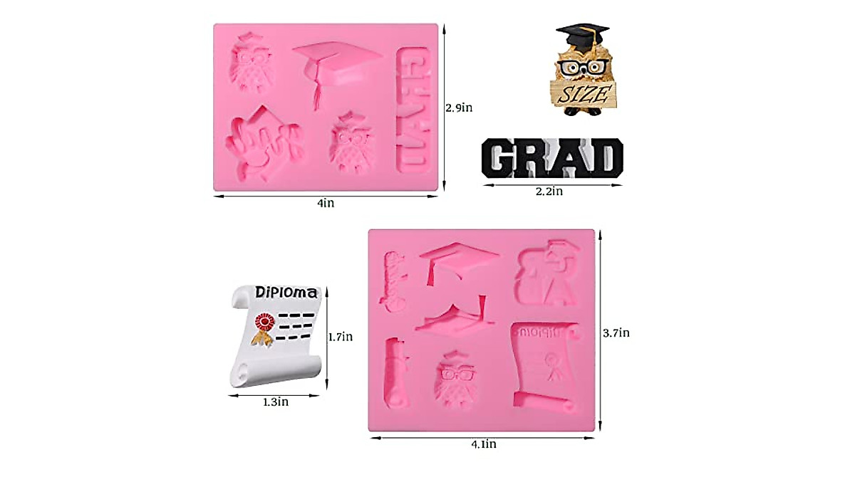 Graduation Molds Silicone,Graduation Fondant Molds With Owl Grad Cap ...