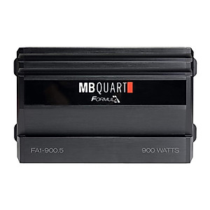 MB Quart FA1-900.5 5 Channel Car Audio Amplifier (Black) - Class SQ Amp, 900-Watt, Variable Electronic Crossover, LED System Protection, Heavy Duty Connections, Bass Remote Included