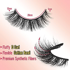 Half Lashes Natural Look Wispy 3D Cat Eye Lashes Fluffy Accent Corner False Eyelashes 12MM Half Eyelashes Mink Fake Eyelashes 10 Pairs Lightweight 3/4 Eyelashes Pack