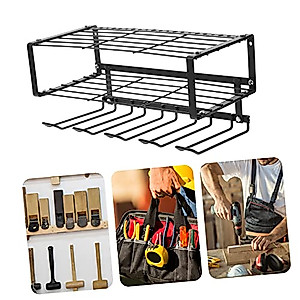 ANDRESLAD Electric Drill Storage Rack Screwdriver Organizer Power Tool Holder Eletric Screwdrivers Screwdriver Electric Drill Organizer Power Screwdriver Power Tool Rack Carbon Steel Black