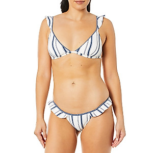 Rip Curl Women's Standard Wave Lines Fixed Tri Bikini Top, Indigo/Indigo, M