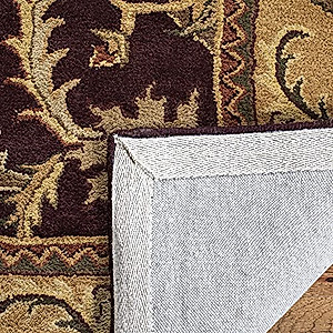 SAFAVIEH Classic Collection 6' x 9' Dark Plum / Gold CL244B Handmade Traditional Oriental Premium Wool Area Rug